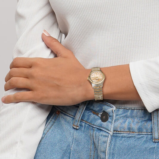 EBEL | Women's EBEL Wave watch, stainless steel and 18K yellow gold