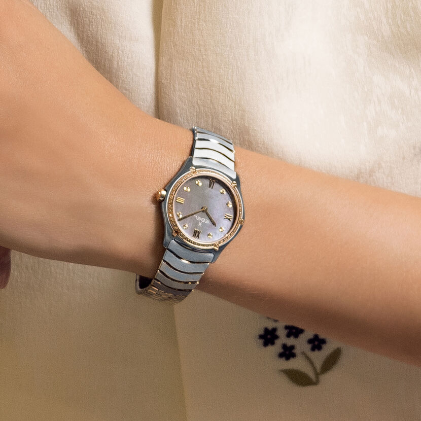 EBEL | Women's EBEL Sport Classic watch, stainless steel and 18K yellow ...